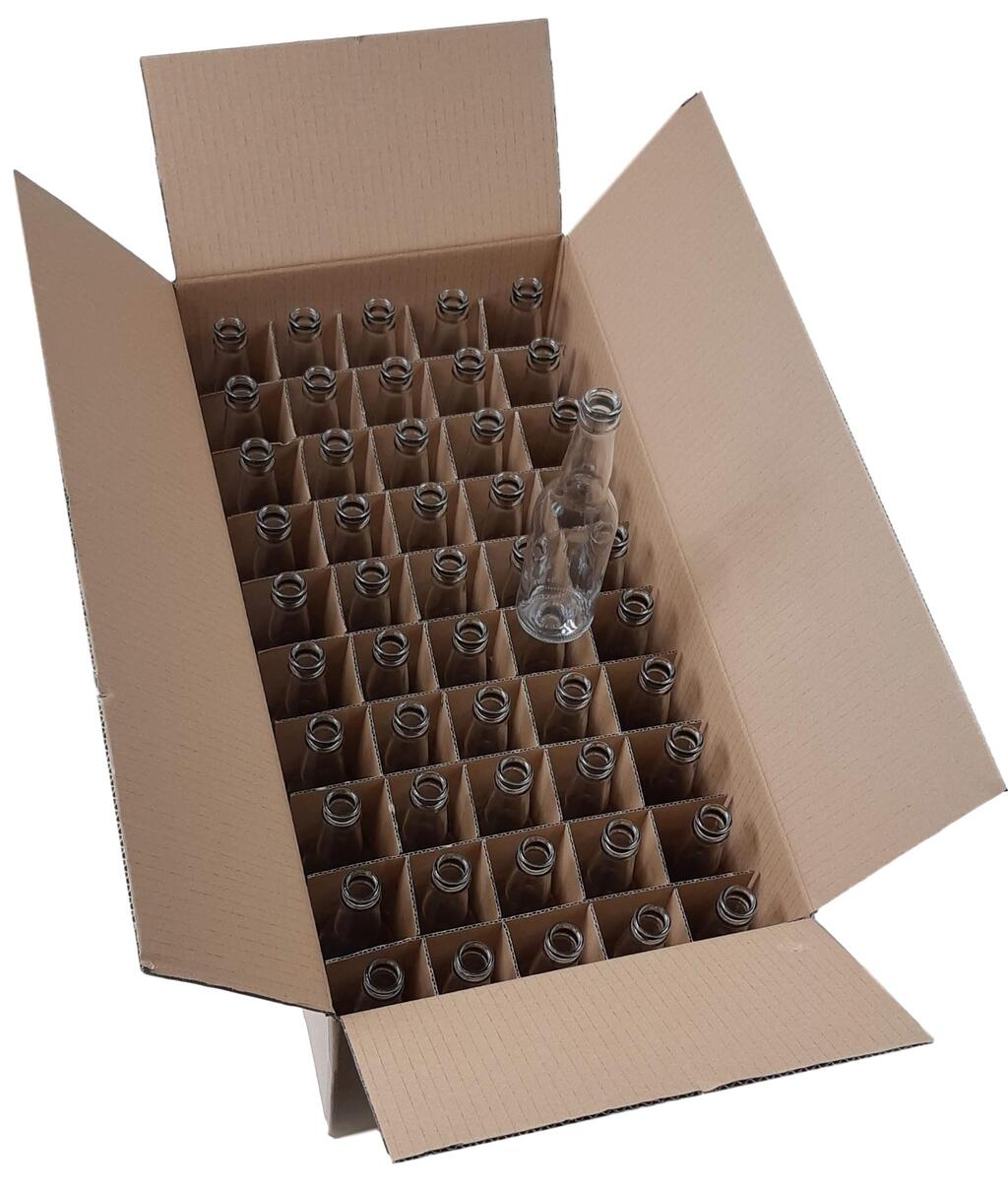 Låda med 50 st 33 cl. flaskor i klarglas Klarglas, longneck 50 stycken ...