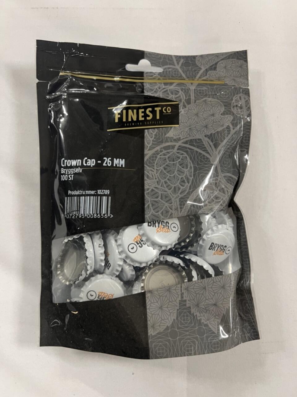 Kapsyl för flaska 26 mm, vit "Bryggselv" - Ölbryggning AB